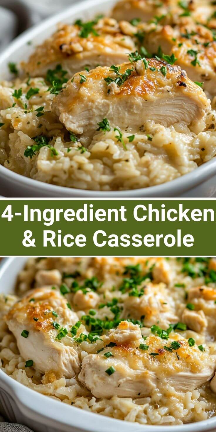Easy 4-Ingredient Chicken & Rice Casserole – savorandnest.com