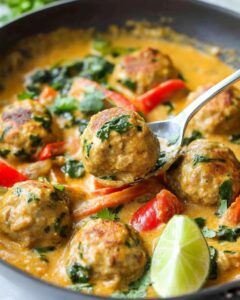 Coconut Curry Chicken Meatballs – savorandnest.com