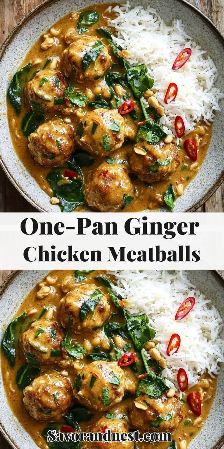 One-Pan Ginger Chicken Meatballs – savorandnest.com