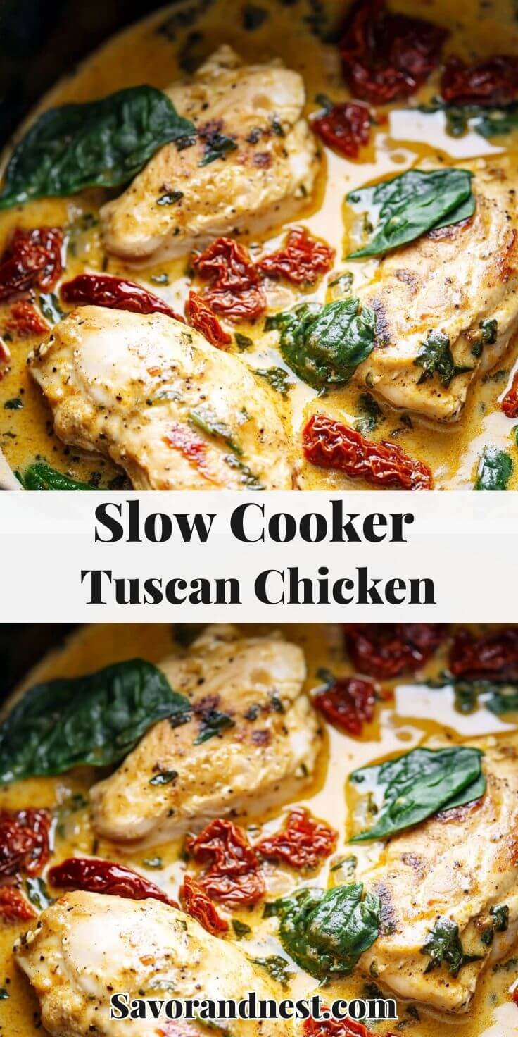 Slow Cooker Tuscan Chicken – savorandnest.com