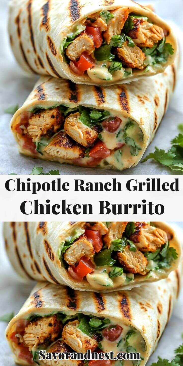 Chipotle Ranch Grilled Chicken Burrito – savorandnest.com