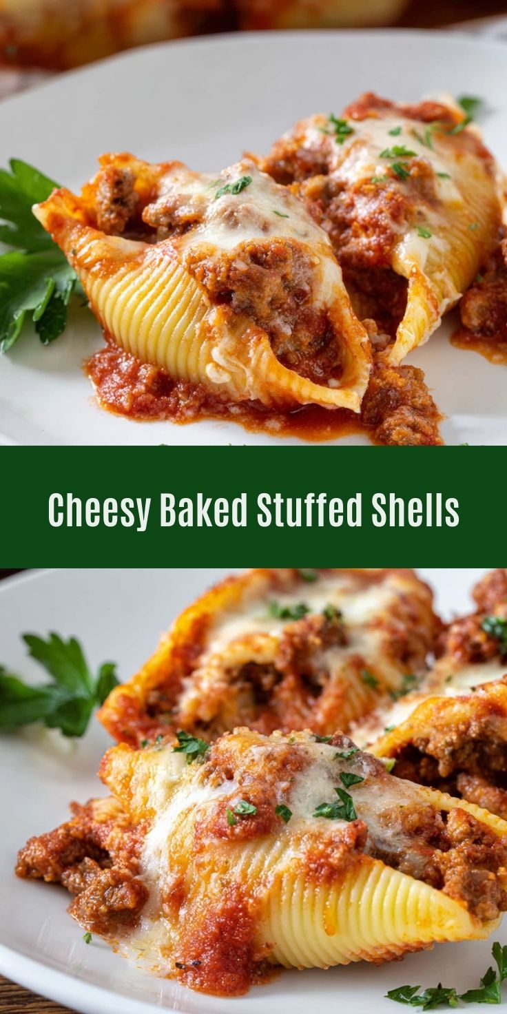 Cheesy Baked Stuffed Shells – savorandnest.com
