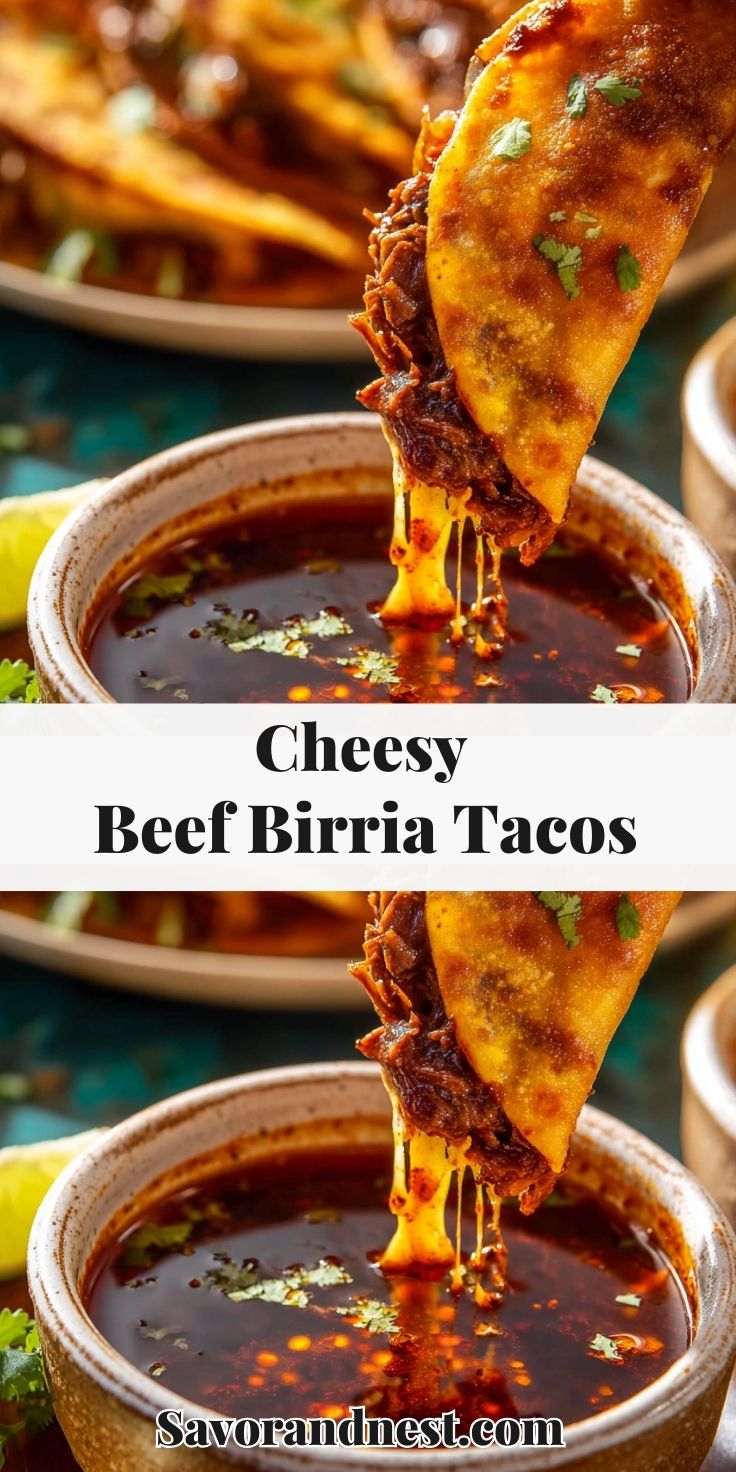 Cheesy Beef Birria Tacos – savorandnest.com