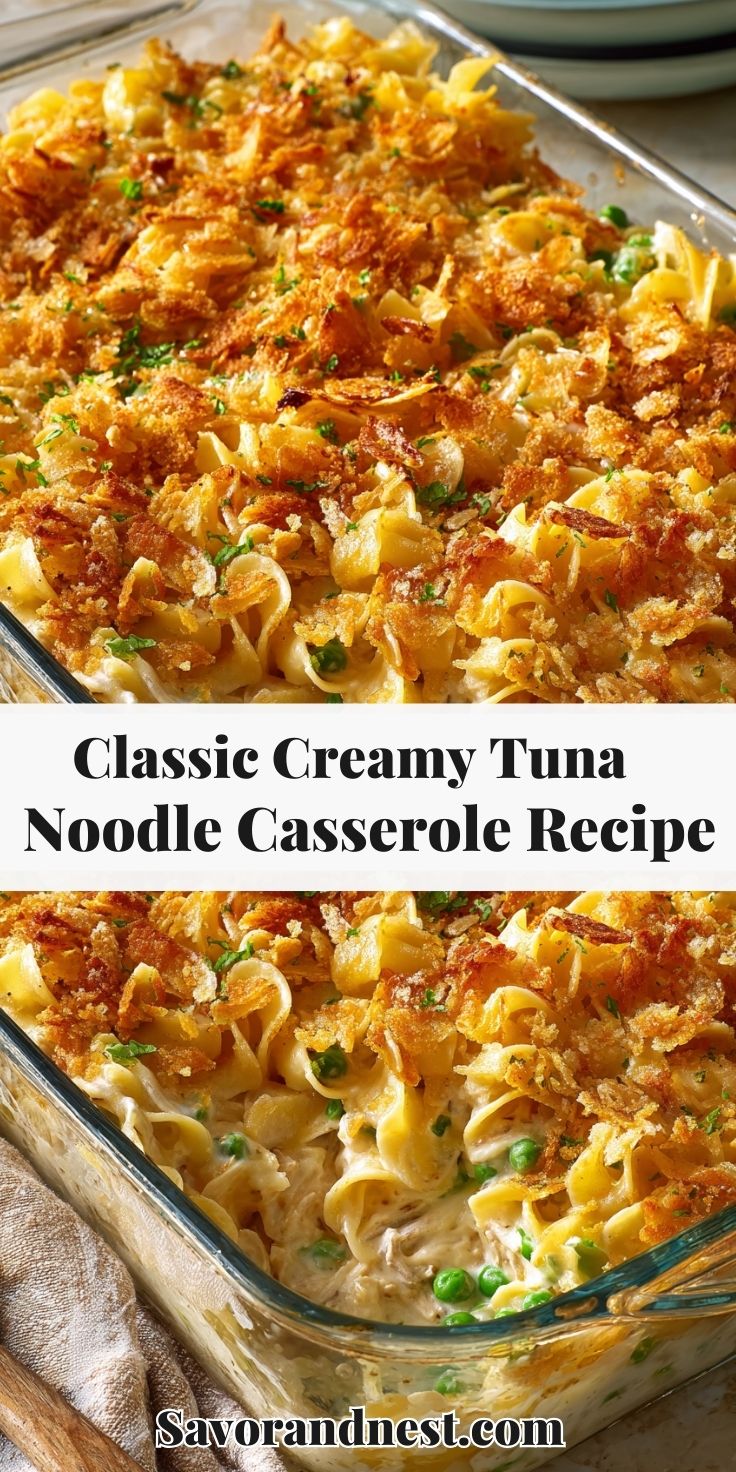 Classic Creamy Tuna Noodle Casserole Dinner Recipe – savorandnest.com