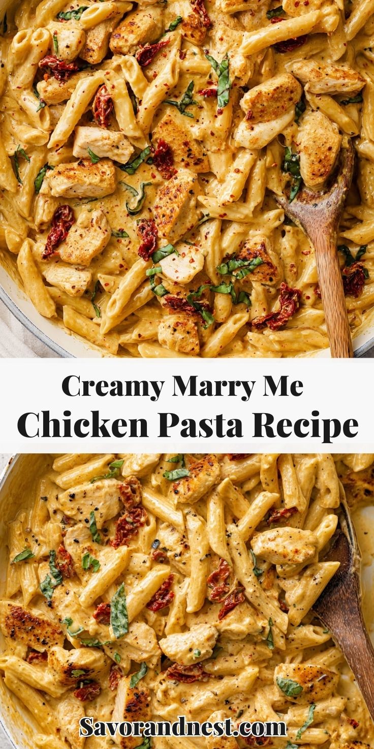 Creamy Marry Me Chicken Pasta Recipe – savorandnest.com