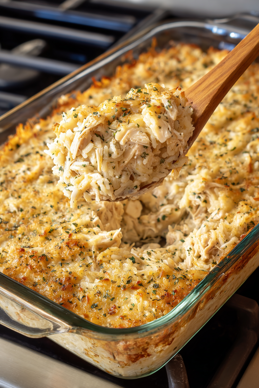 Easy Creamy Chicken & Rice Bake – savorandnest.com