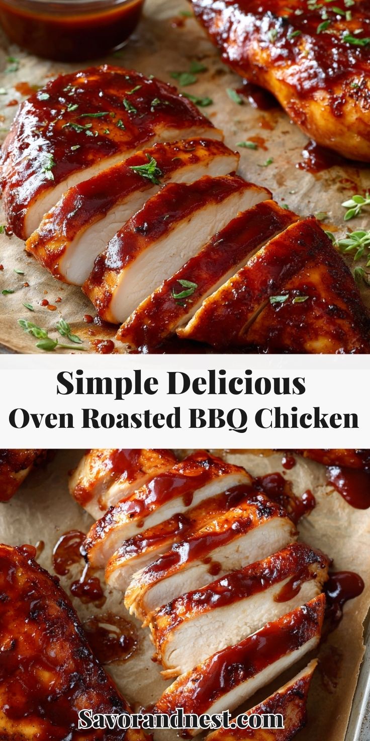 Simple Delicious Oven Roasted BBQ Chicken – savorandnest.com