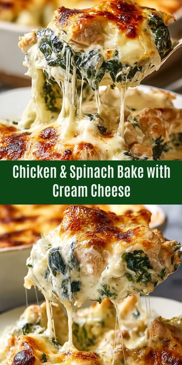 Chicken & Spinach Bake with Cream Cheese – savorandnest.com