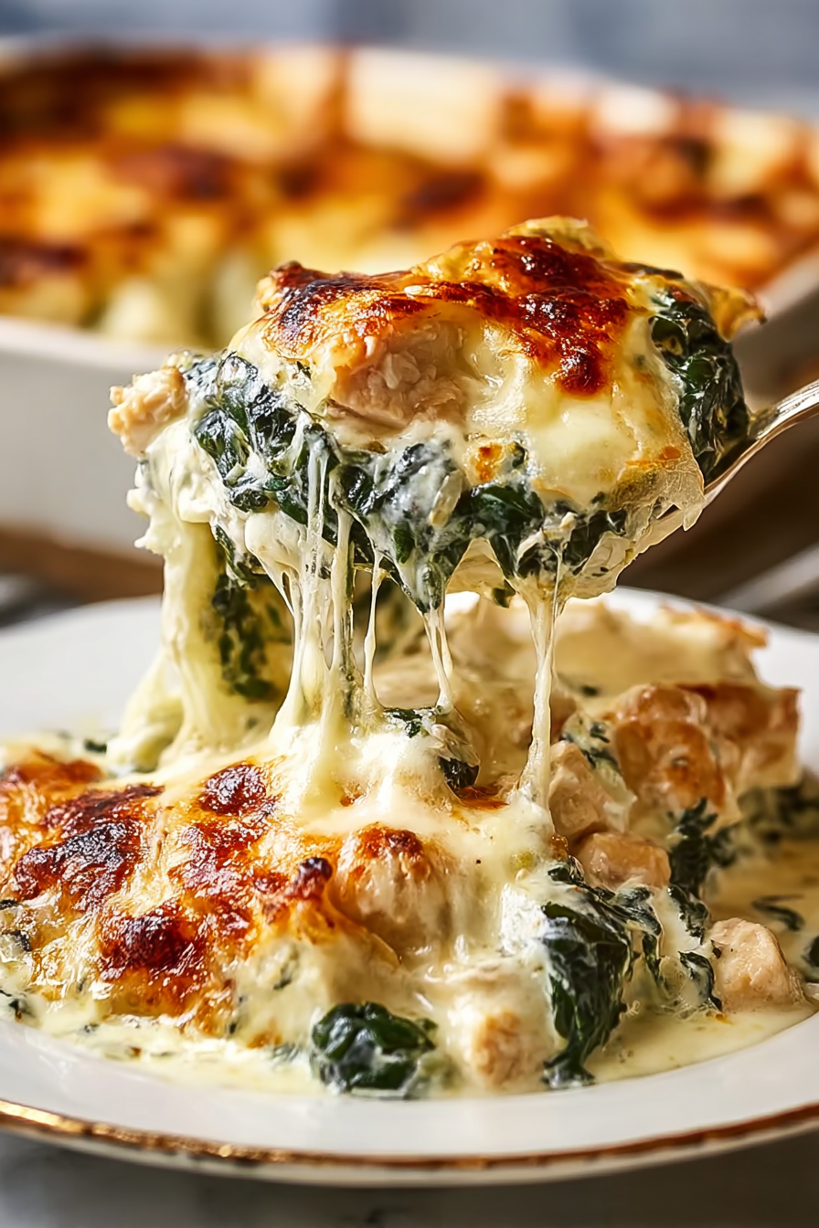 Chicken & Spinach Bake with Cream Cheese – savorandnest.com
