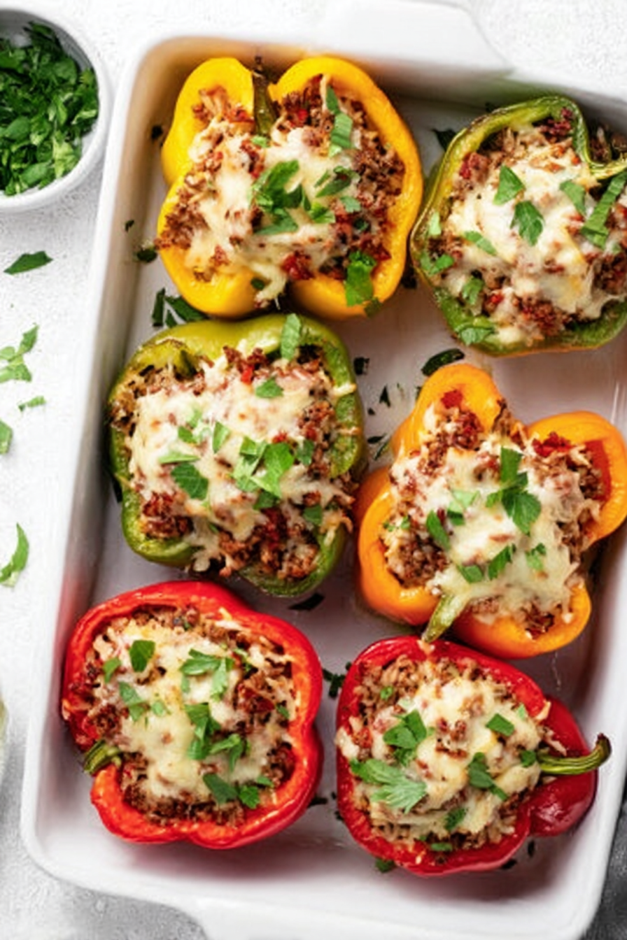 Easy Classic Beef Stuffed Peppers – savorandnest.com