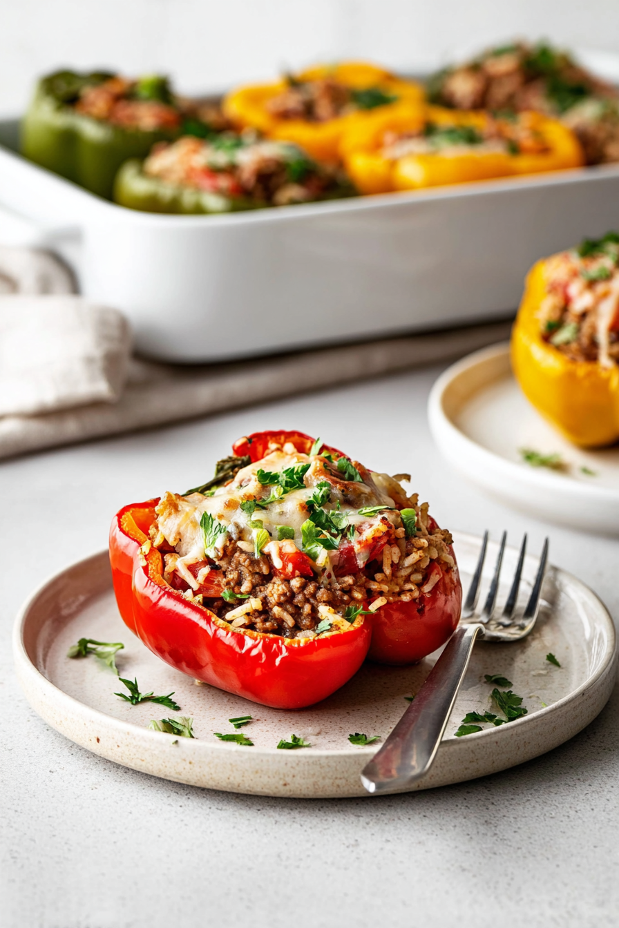Easy Classic Beef Stuffed Peppers – savorandnest.com