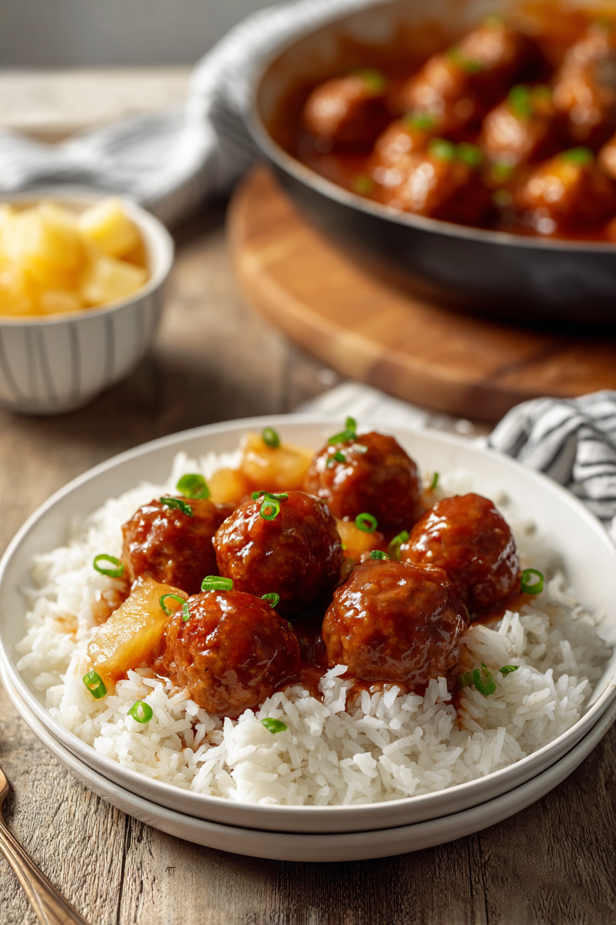 Easy Sweet & Tangy Meatballs with Pineapple Recipe – savorandnest.com