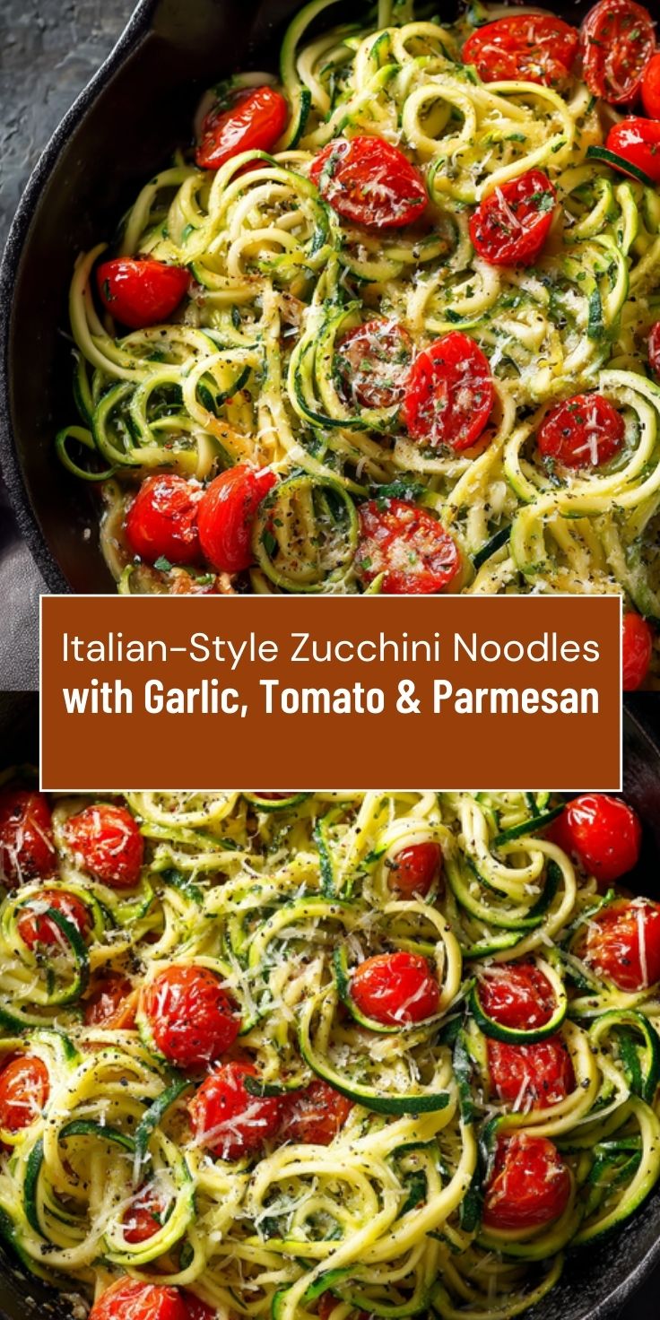 Italian-Style Zucchini Noodles with Garlic, Tomato & Parmesan ...