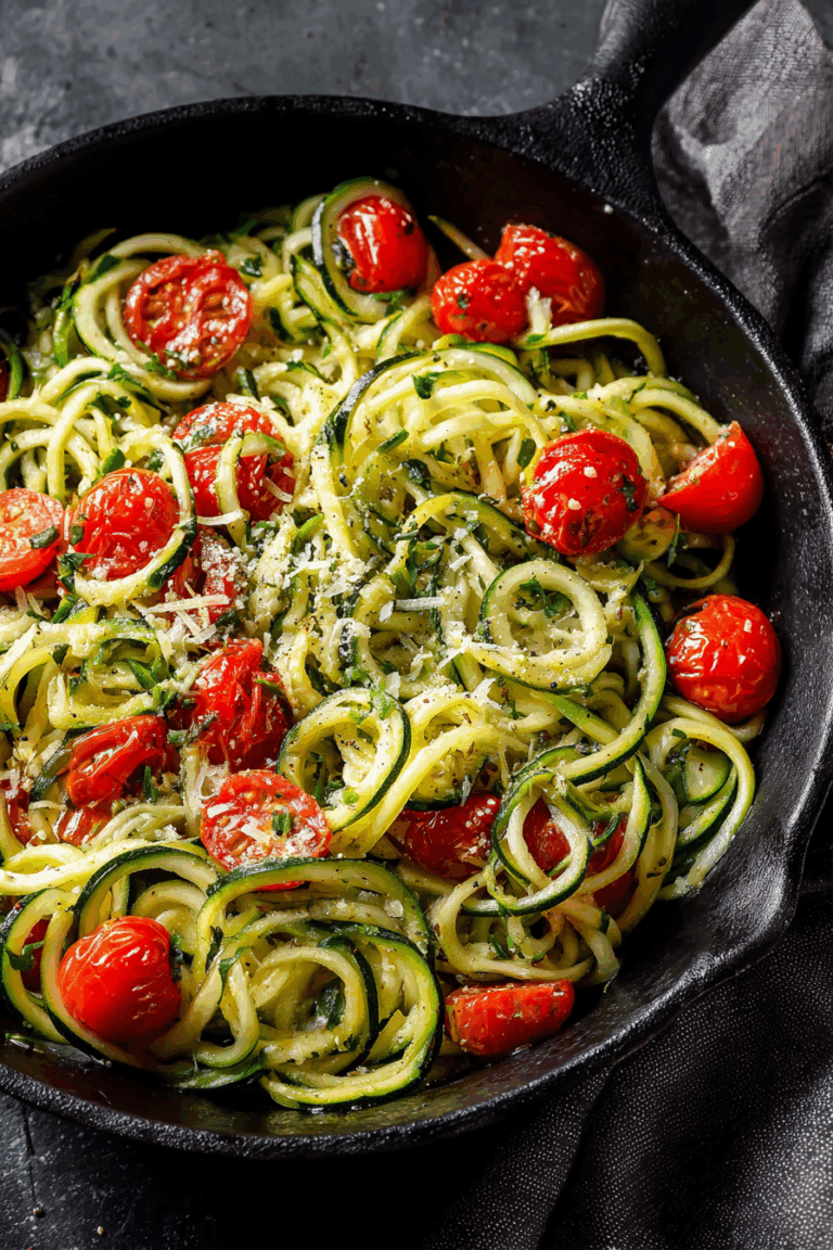 Italian-Style Zucchini Noodles with Garlic, Tomato & Parmesan ...