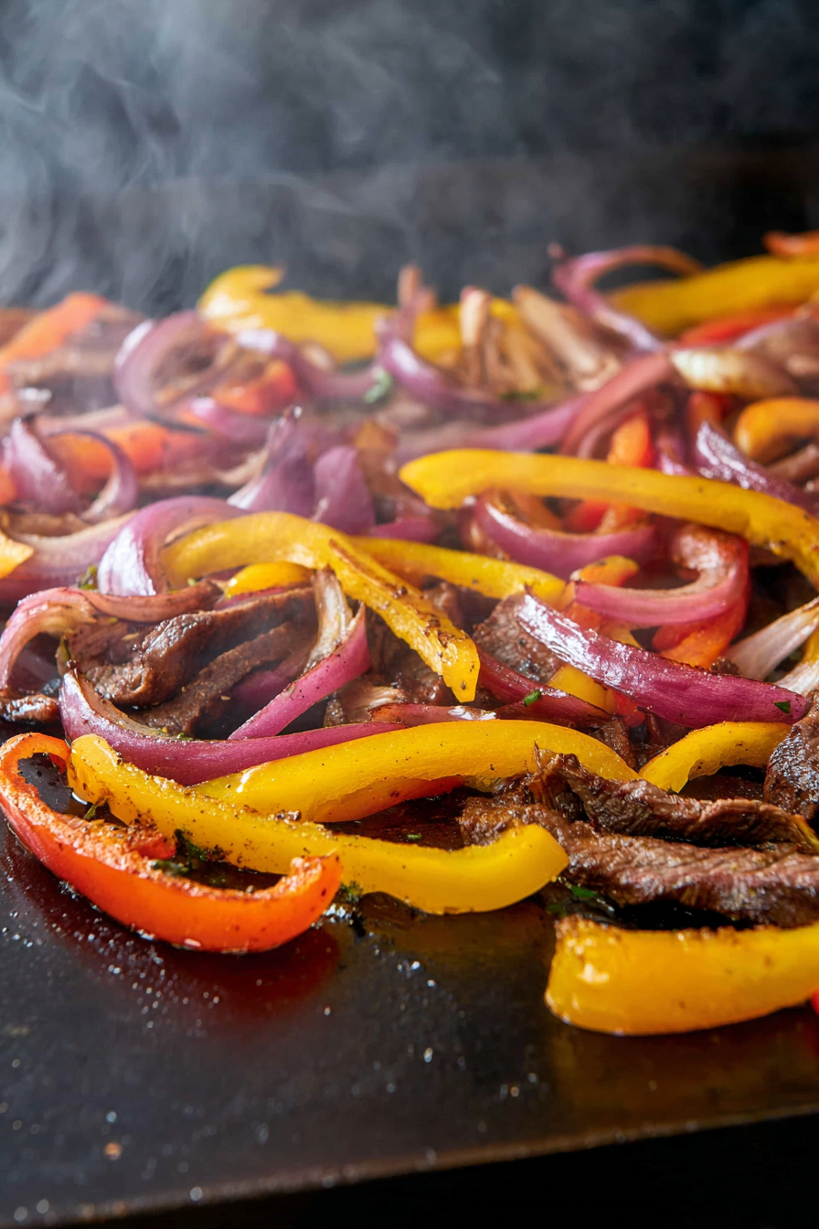 Quick Juicy Blackstone Steak Fajitas – savorandnest.com